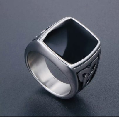 Mens Ring Vintage Style Antique Silver Stainless Steel - StavFashion
